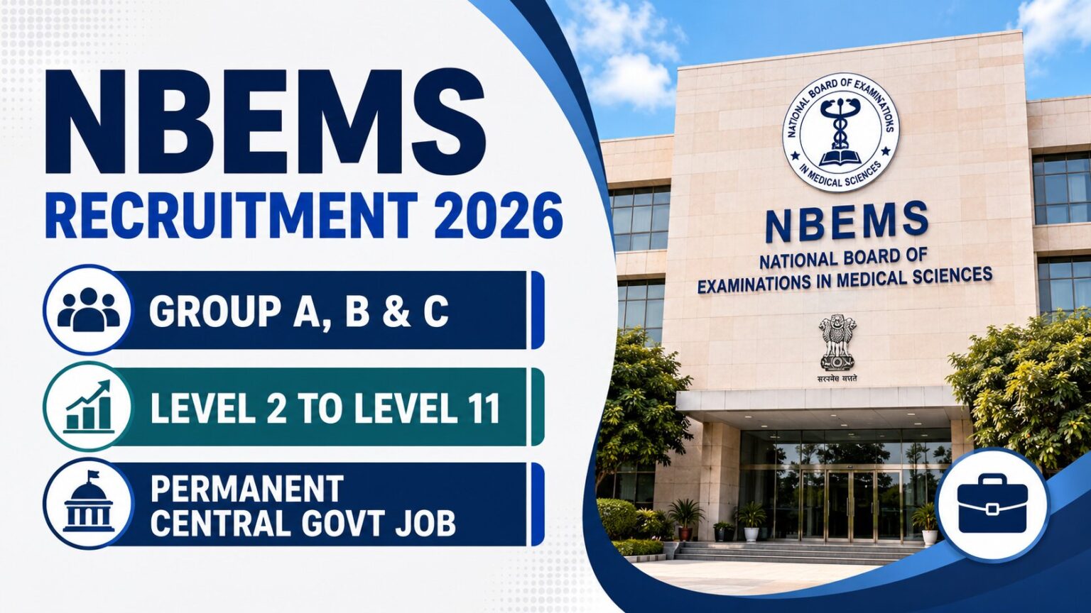 NBEMS Recruitment 2026: Apply Online for Group A, B and C Posts ...